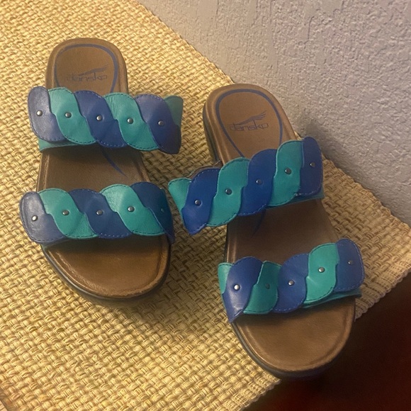 Dansko | Shoes | Dansko Blue And Teal Womens Sandals | Poshmark
